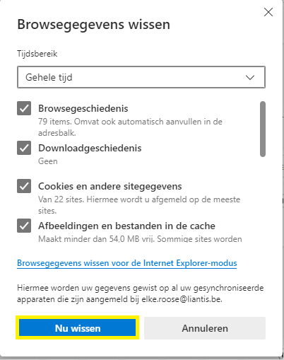 Hoe wis ik cookies en cache bestanden? – Liantis Support